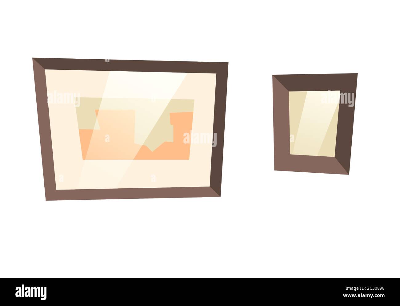 Picture frame set cartoon vector illustrations. Collection elements for ...