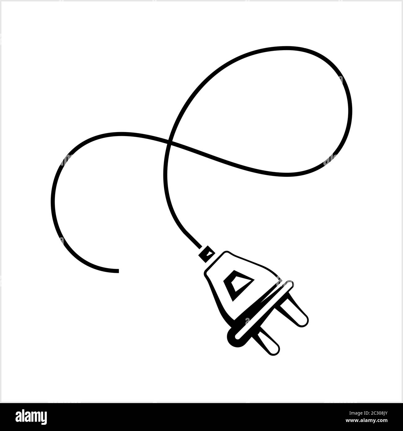 Power Plug With Wire Icon Vector Art Illustration Stock Vector Image ...