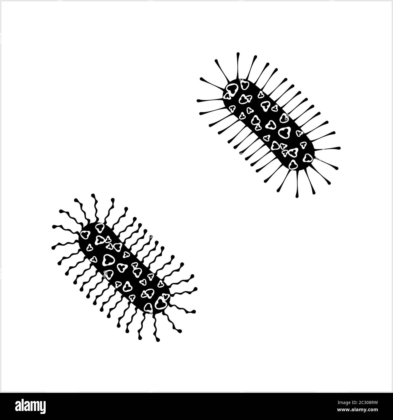 Bacteria Icon, Bacteria Vector Art Illustration Stock Vector Image ...