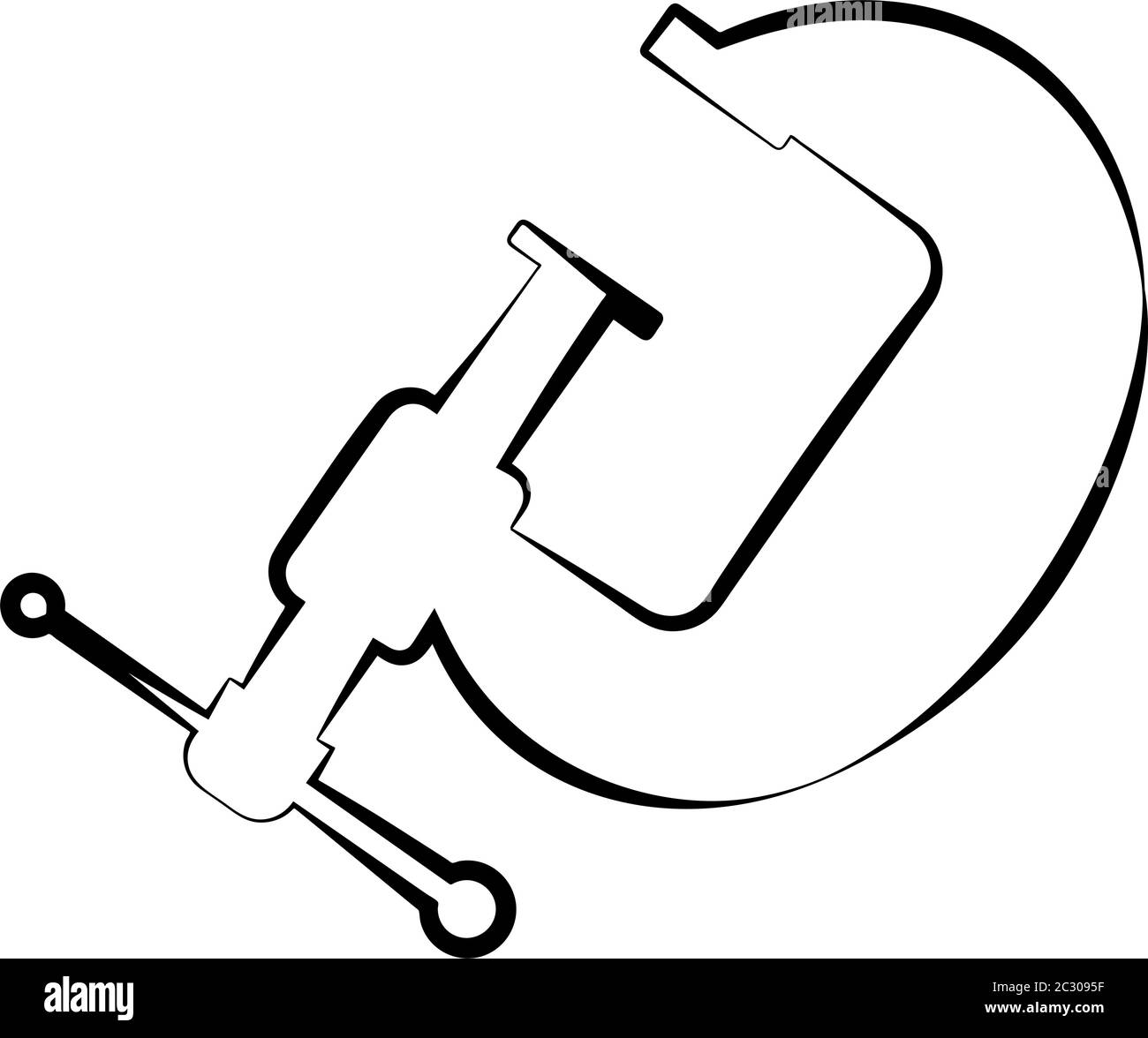 C Clamp Icon, C-Clamp Icon Vector Art Illustration Stock Vector Image ...