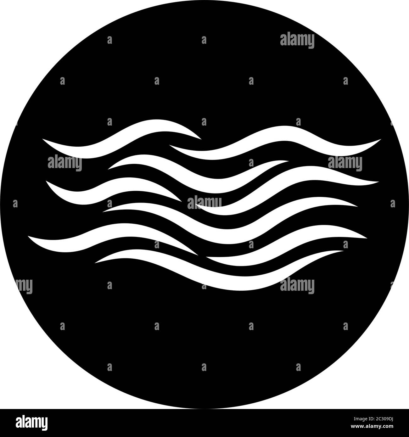 Water Wave Icon, Water Wave Sign Vector Art Illustration Stock Vector ...