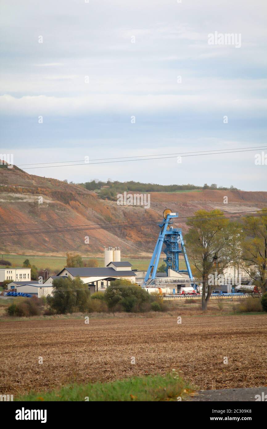 A mining tower in mining areas to promote coal Stock Photo - Alamy