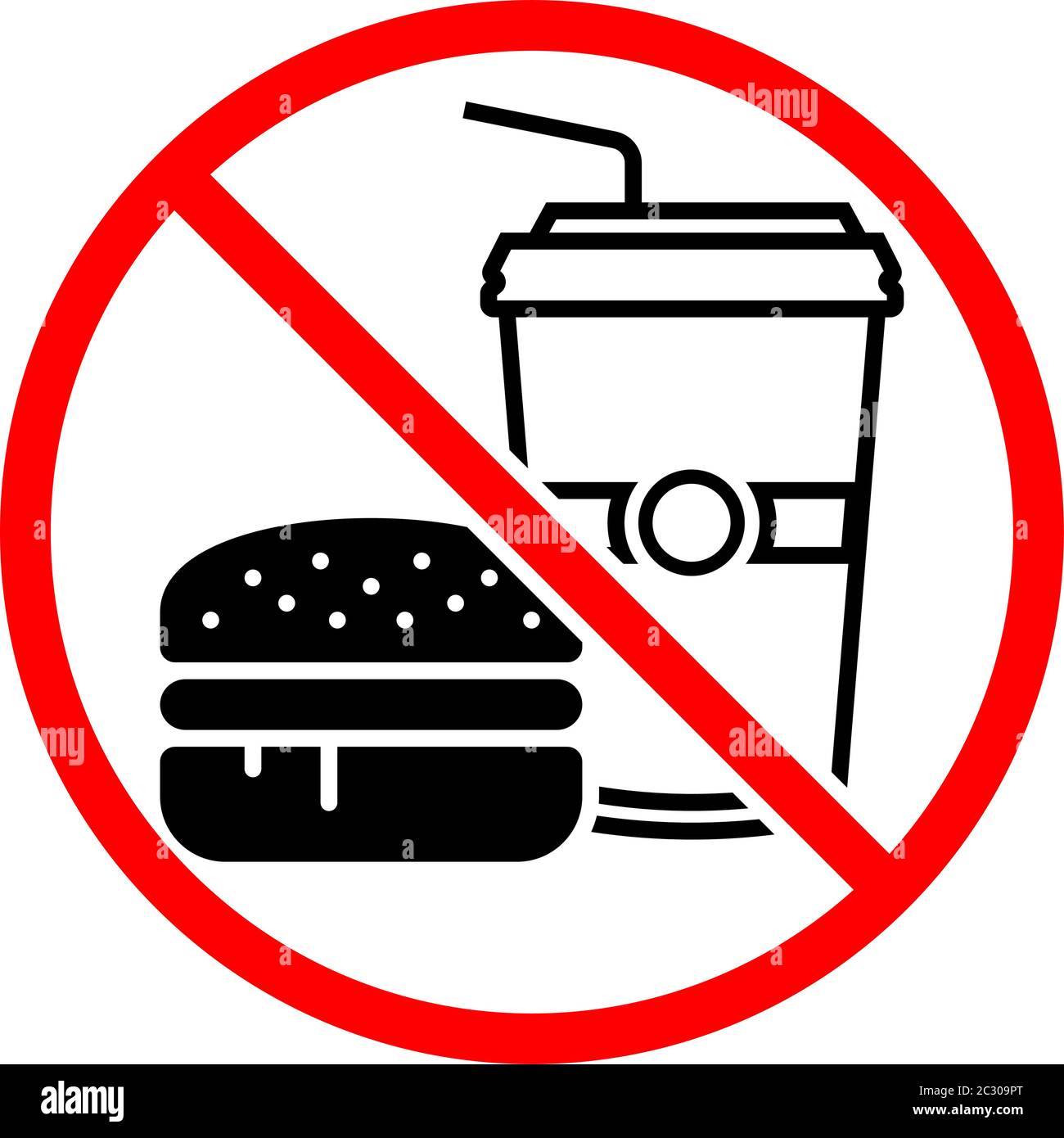 No Food Icon, No Food Sign Vector Art Illustration Stock Vector Image ...