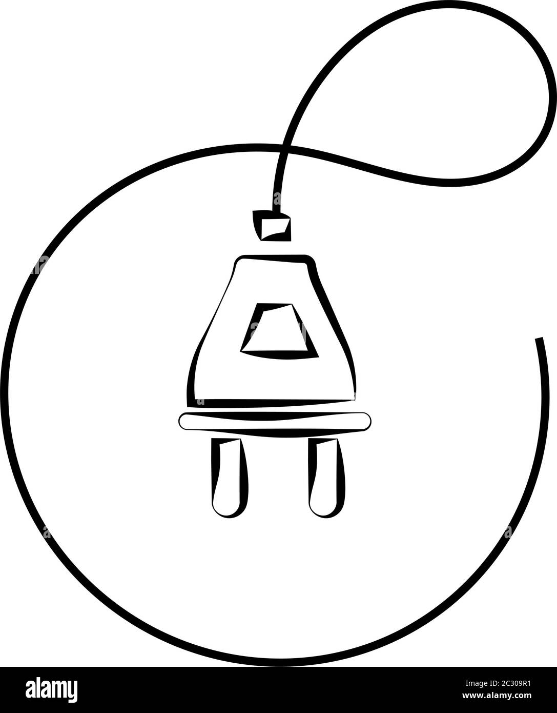 Power Plug With Wire Icon Vector Art Illustration Stock Vector Image ...