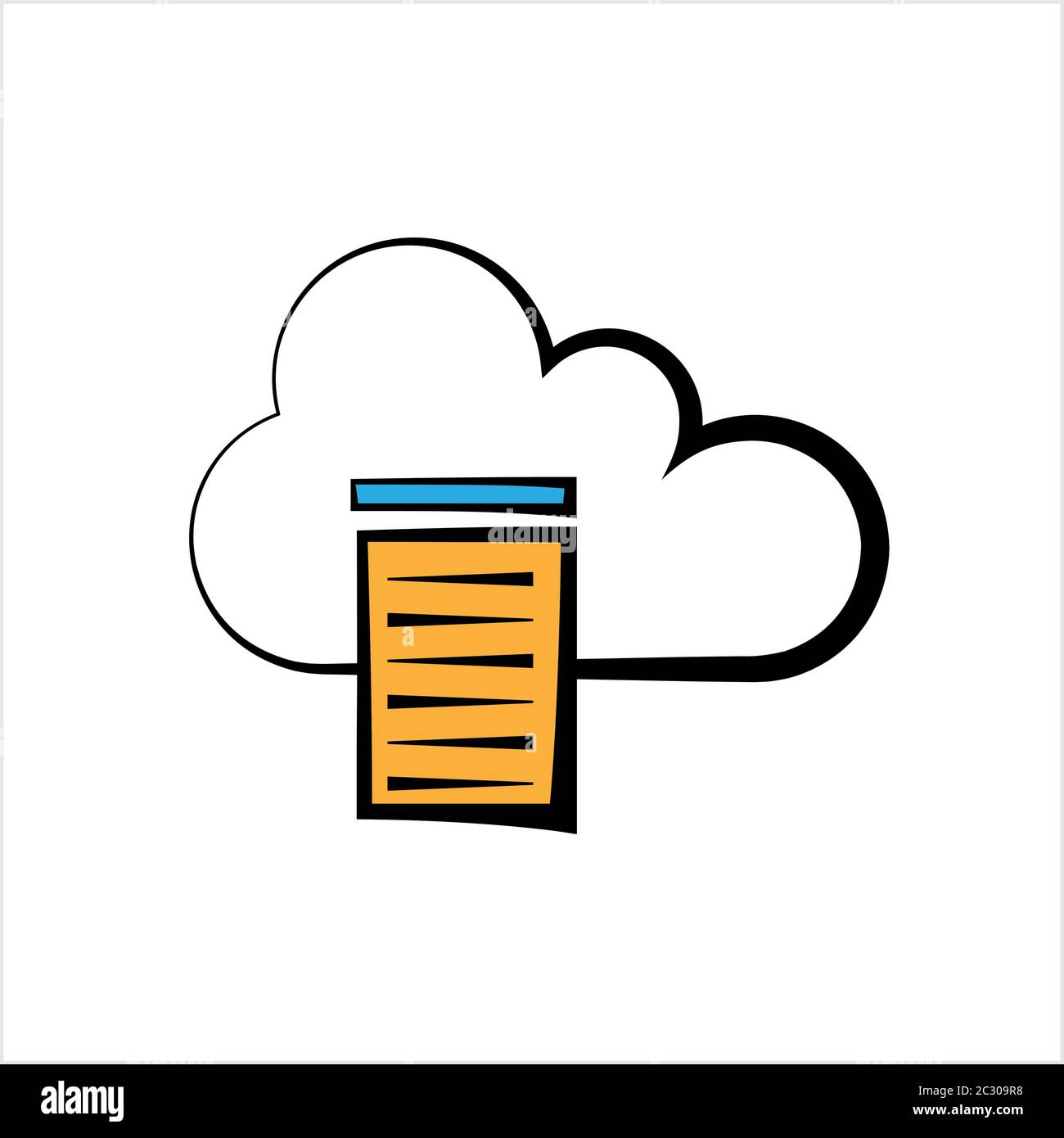 Cloud Print Icon, Cloud Printing Icon Vector Art Illustration Stock ...