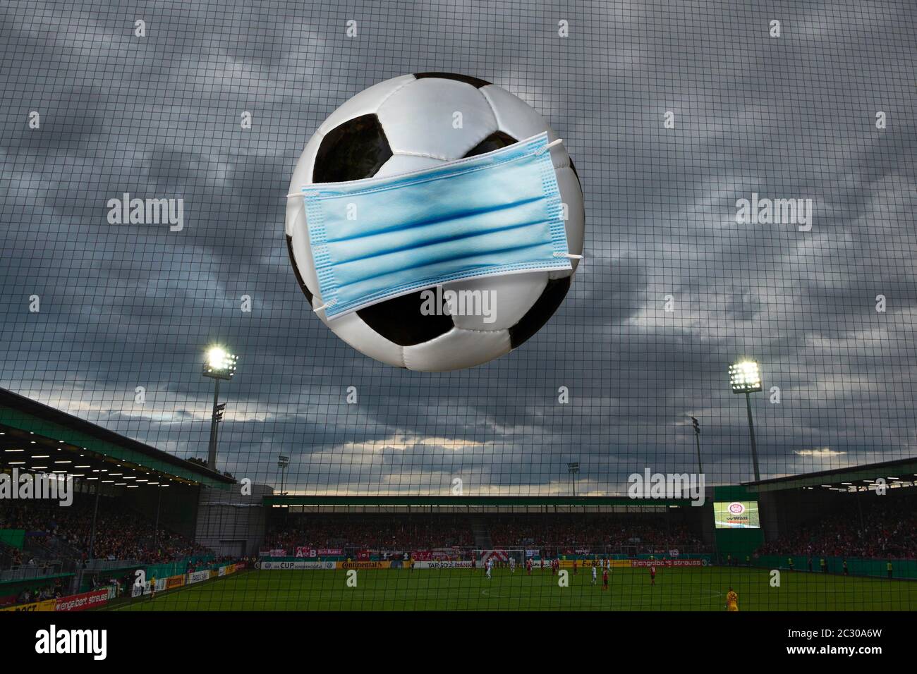 Digital Composing, Football with protective mask, Football playing ...