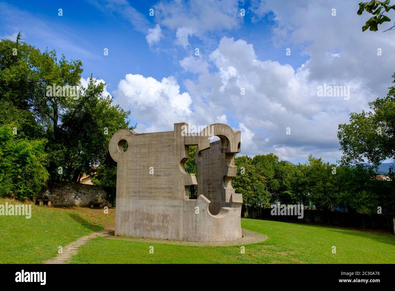 Sculpture by Eduardo Chillida in the City Park, Gure aitaren etxea (The ...