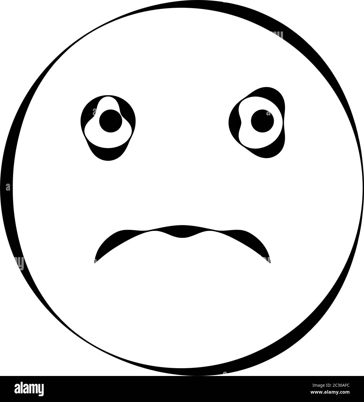 Sad Icon, Sad Face Icon Vector Art Illustration Stock Vector Image ...