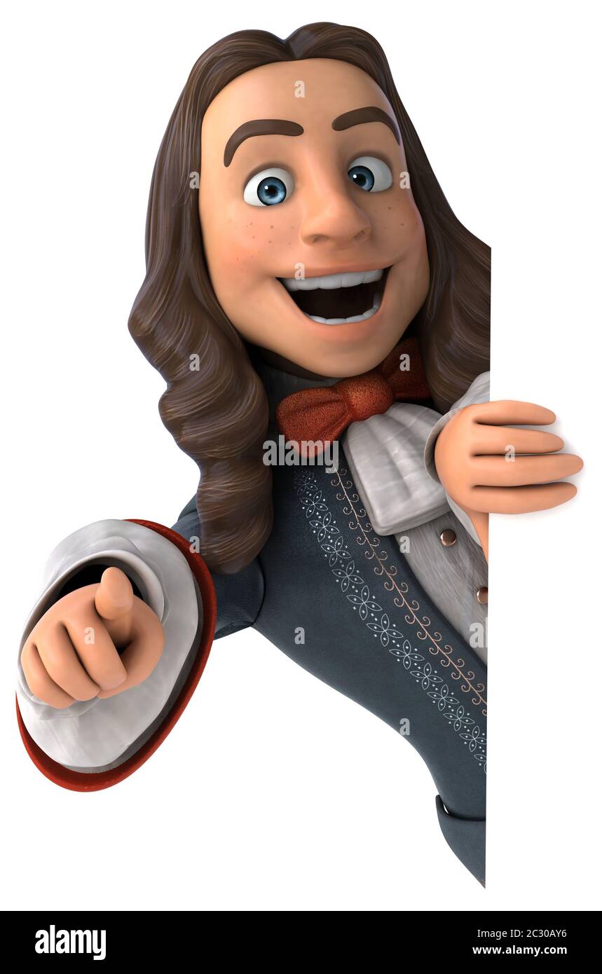 Cartoon man in historical baroque costume Stock Photo - Alamy