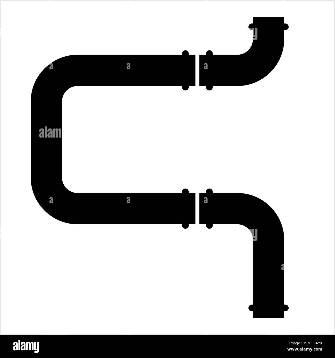 Pipe Icon, Pipe Fitting Icon Vector Art Illustration Stock Vector Image ...