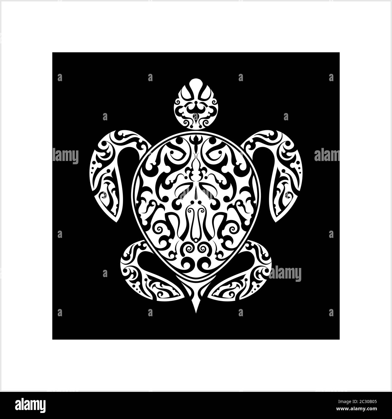 Turtle Tribal Tattoo Artistic Vector Art Illustration Stock Vector ...