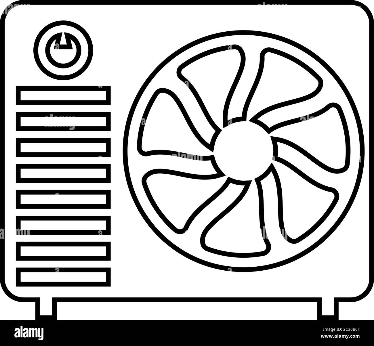 Fan Heater Icon, Heater Vector Art Illustration Stock Vector Image ...