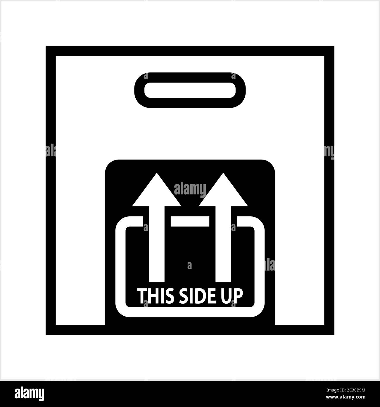Keep Up, Up Arrow, Package Handling Label Icon Vector Art Illustration ...