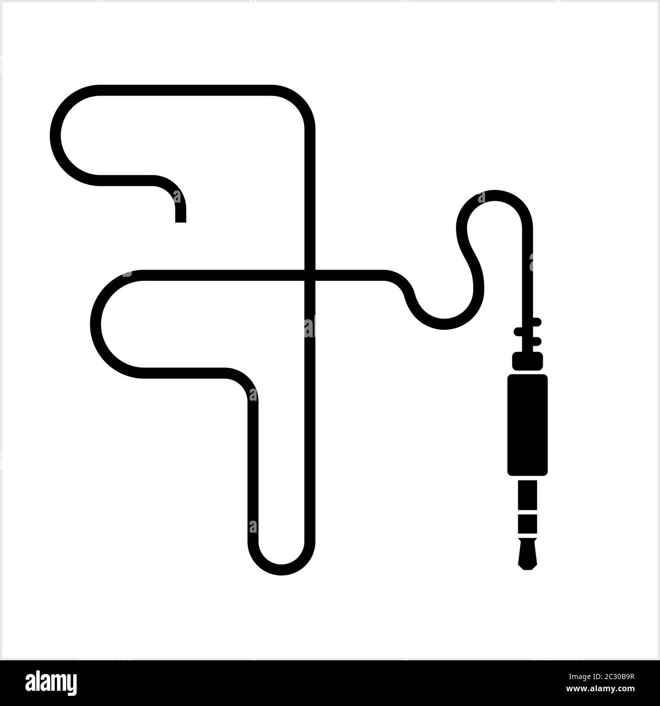 Audio Cable Icon, Plug Wire Vector Art Illustration Stock Vector Image ...