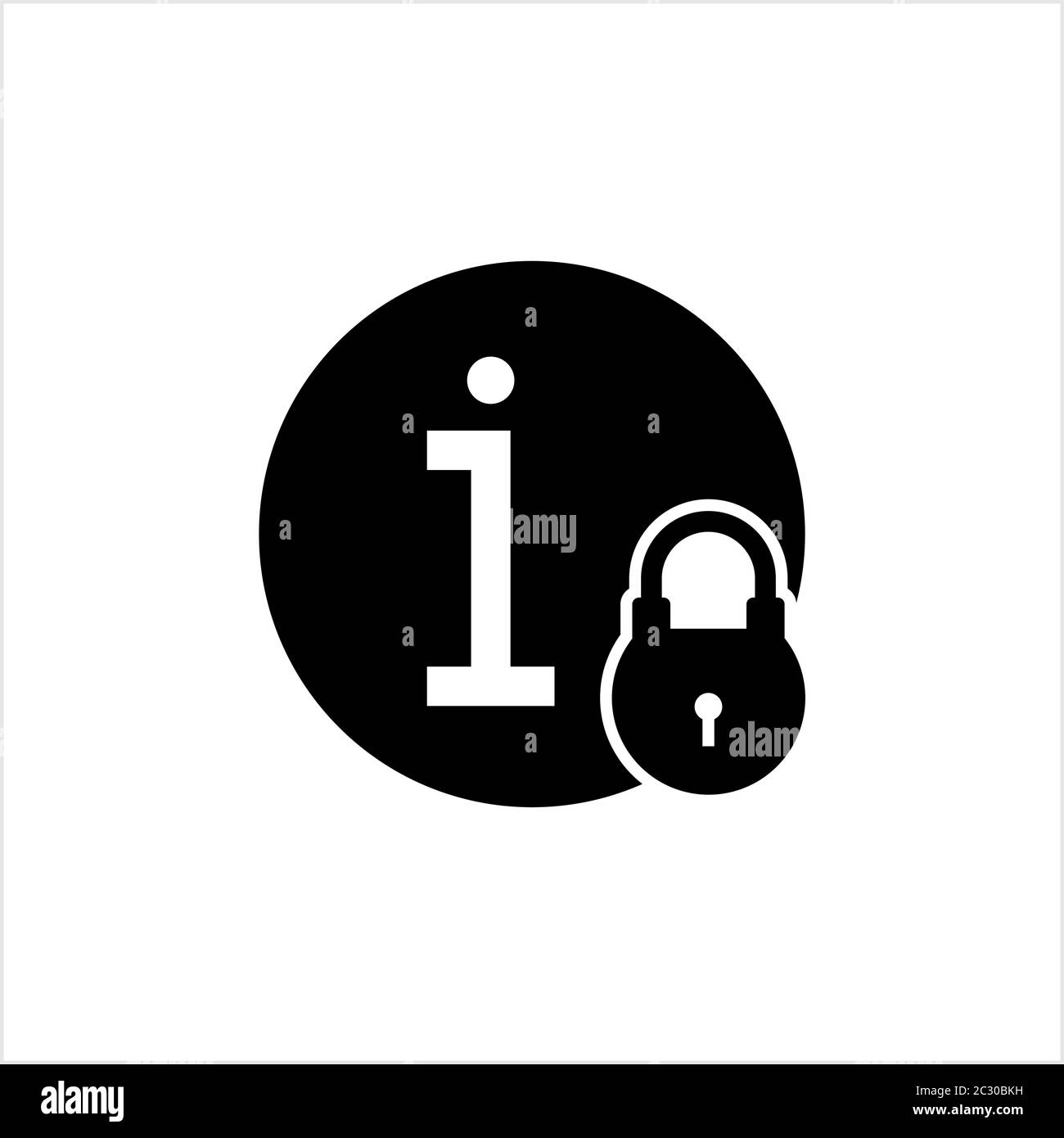 Secure Information Icon, Locked Information Icon Vector Art ...