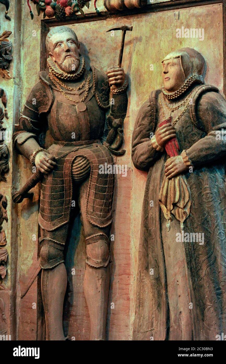 Witch judge Johann Koch in relief, Romanesque Church of Our Lady ...