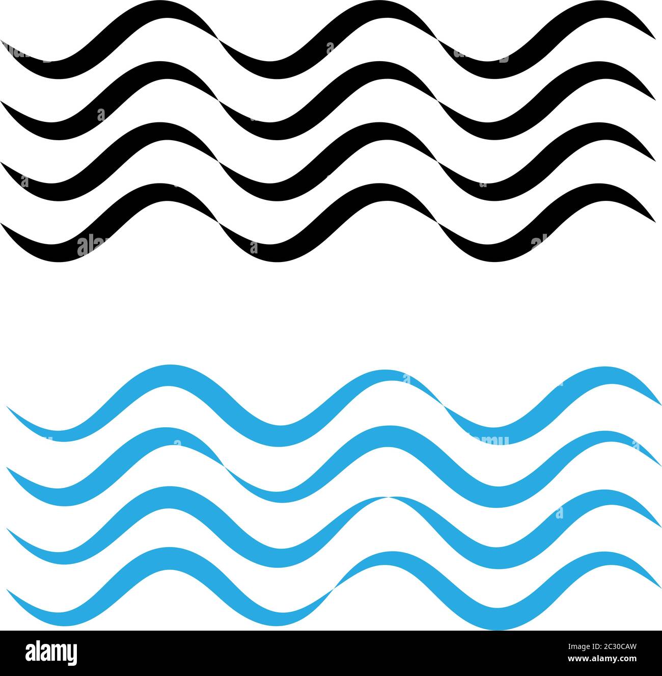 Water Wave Icon, Water Wave Sign Vector Art Illustration Stock Vector ...