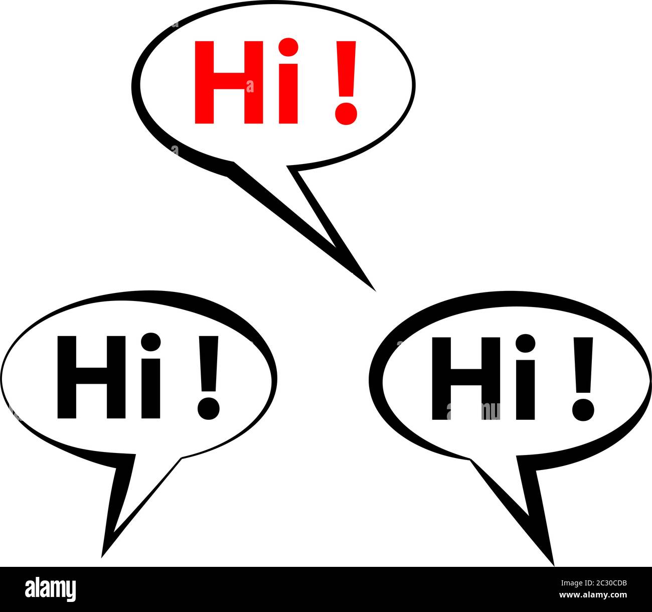 Hi Icon, Hello Icon Vector Art Illustration Stock Vector Image & Art ...