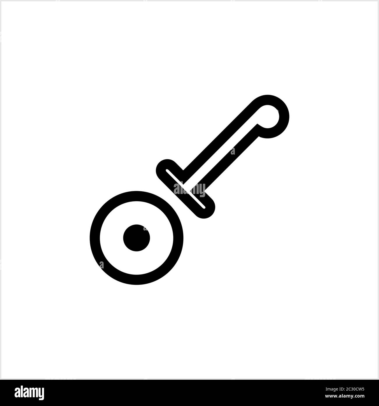 Pizza Cutter Icon, Pizza Slice Cutter Vector Art Illustration Stock ...