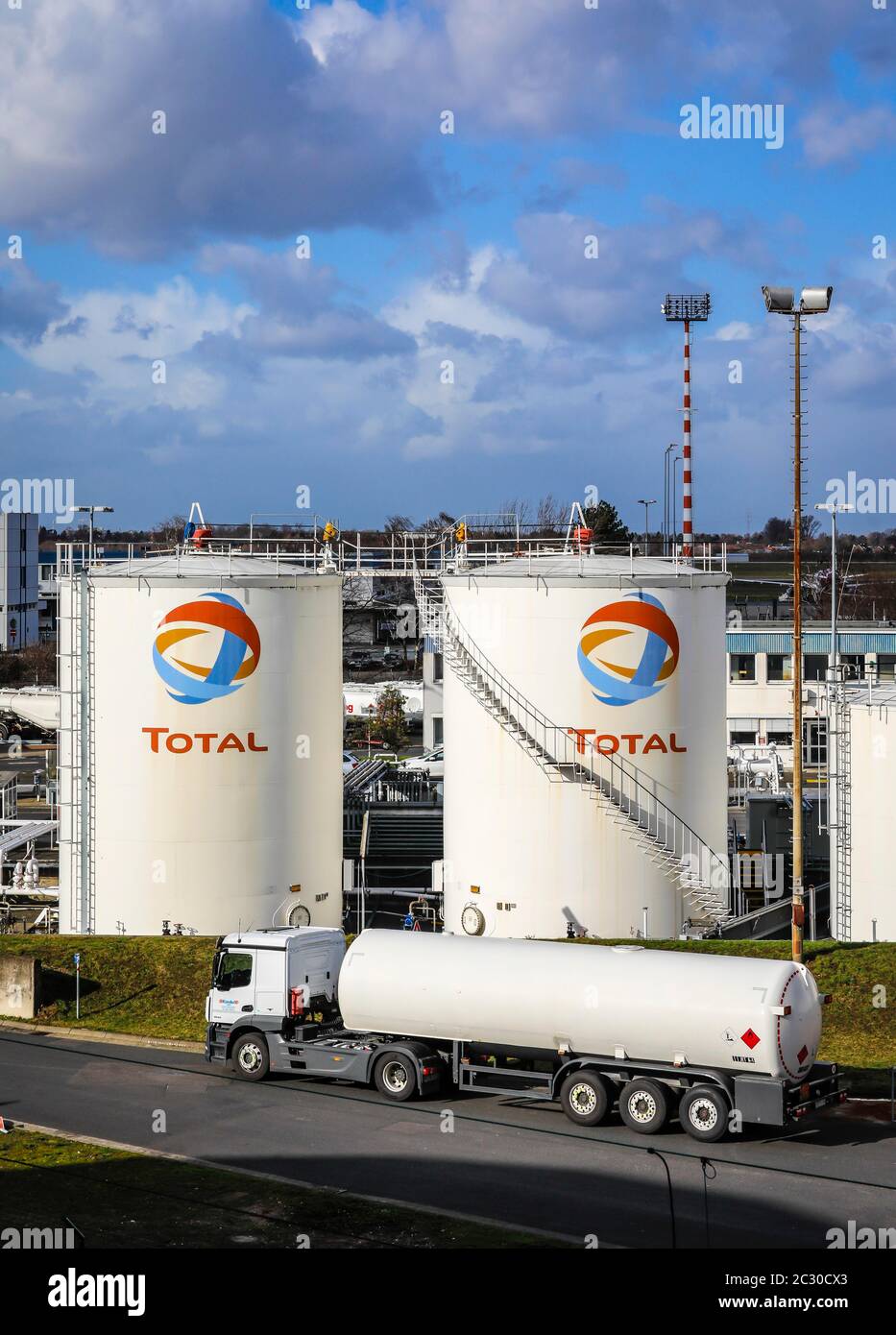 Aviation fuel tank farm at duesseldorf airport hi-res stock photography ...