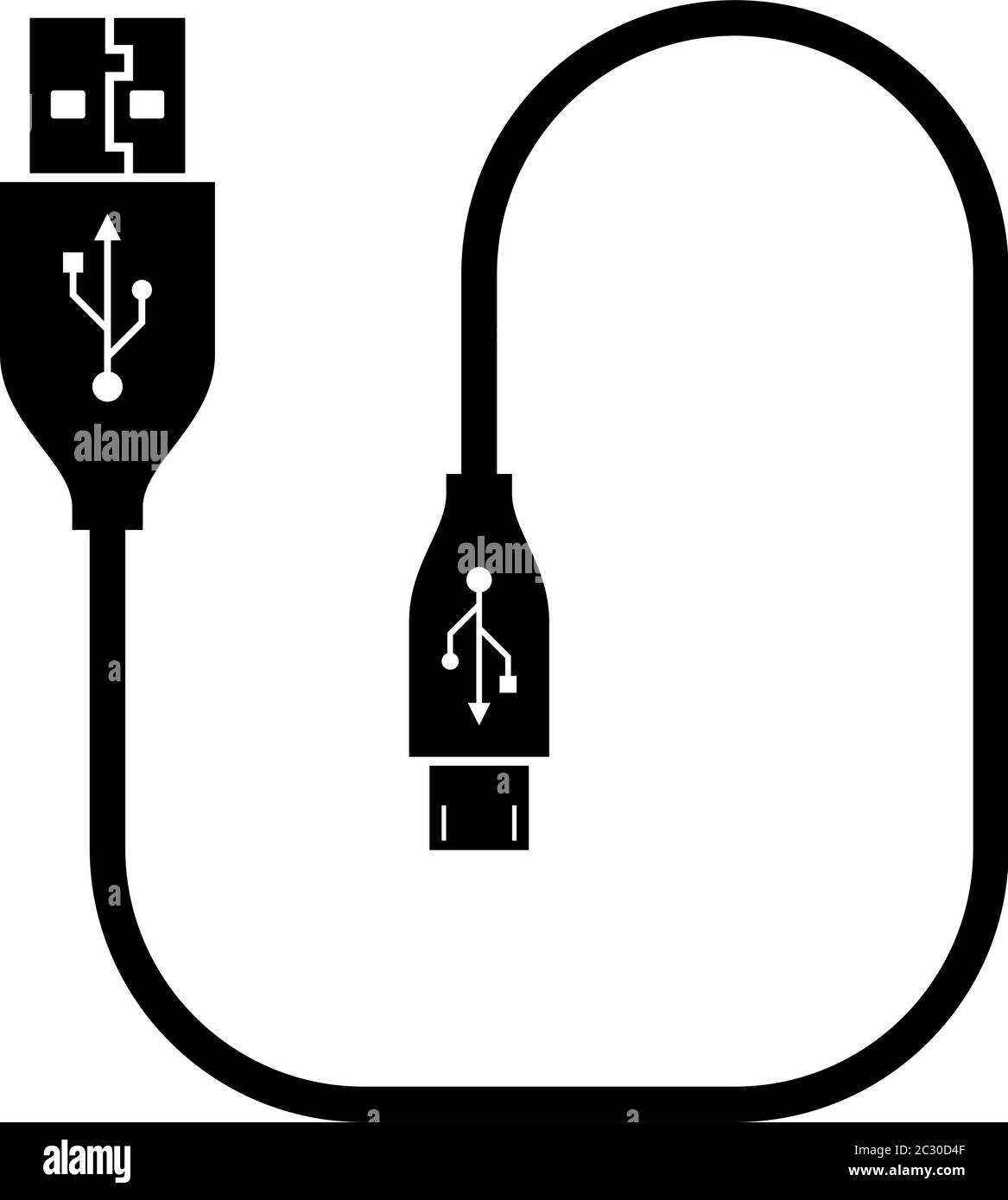 Micro Usb Cable, Usb Cable Vector Art Illustration Stock Vector Image ...