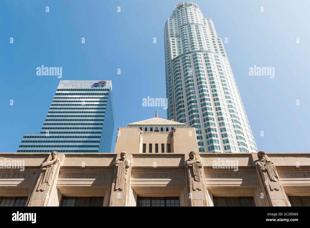 Los Angeles Public Library, architecture, Art Deco, US Bank Tower, high ...