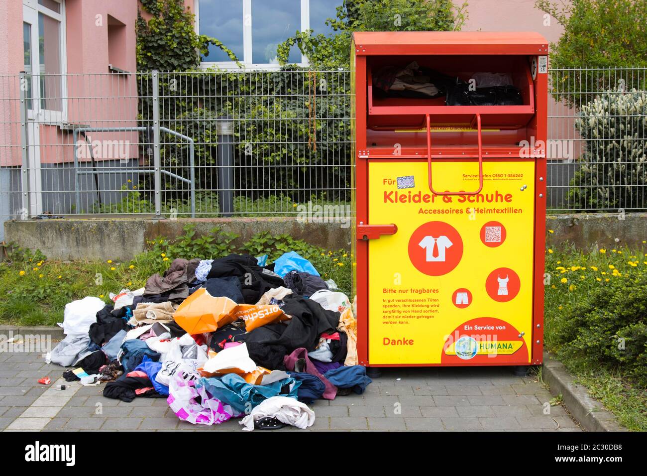 Container for clothing collections of Humana, Berlin, Germany Stock ...
