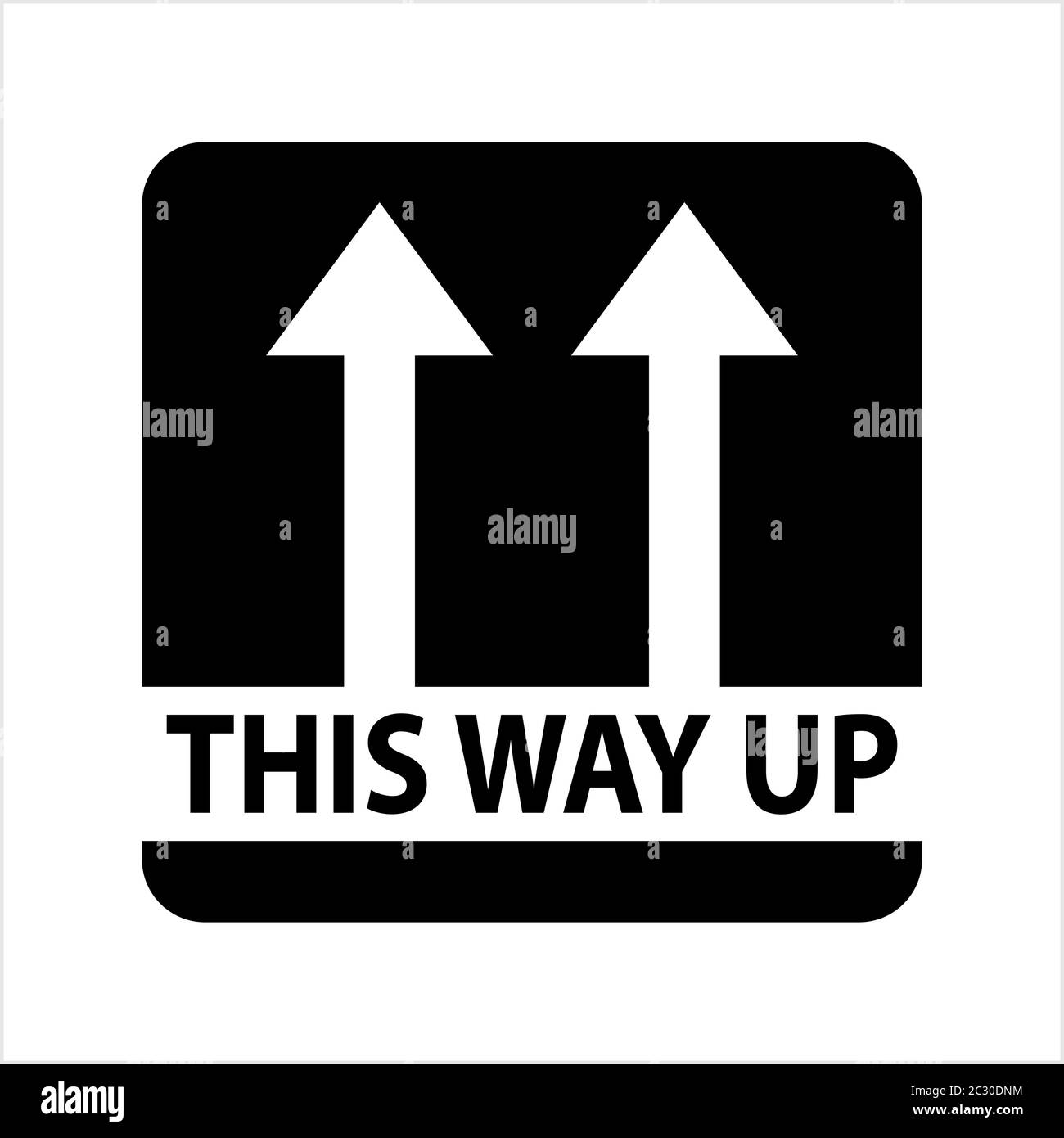 Keep Up, Up Arrow, Package Handling Label Icon Vector Art Illustration ...