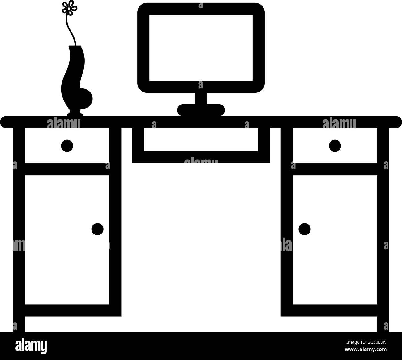 Desk Icon, Desk Vector Art Illustration Stock Vector Image & Art - Alamy