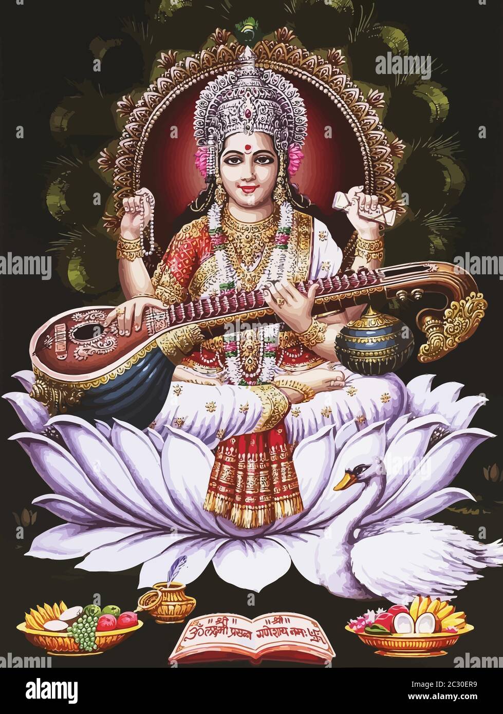 Saraswati veena play hi-res stock photography and images - Alamy