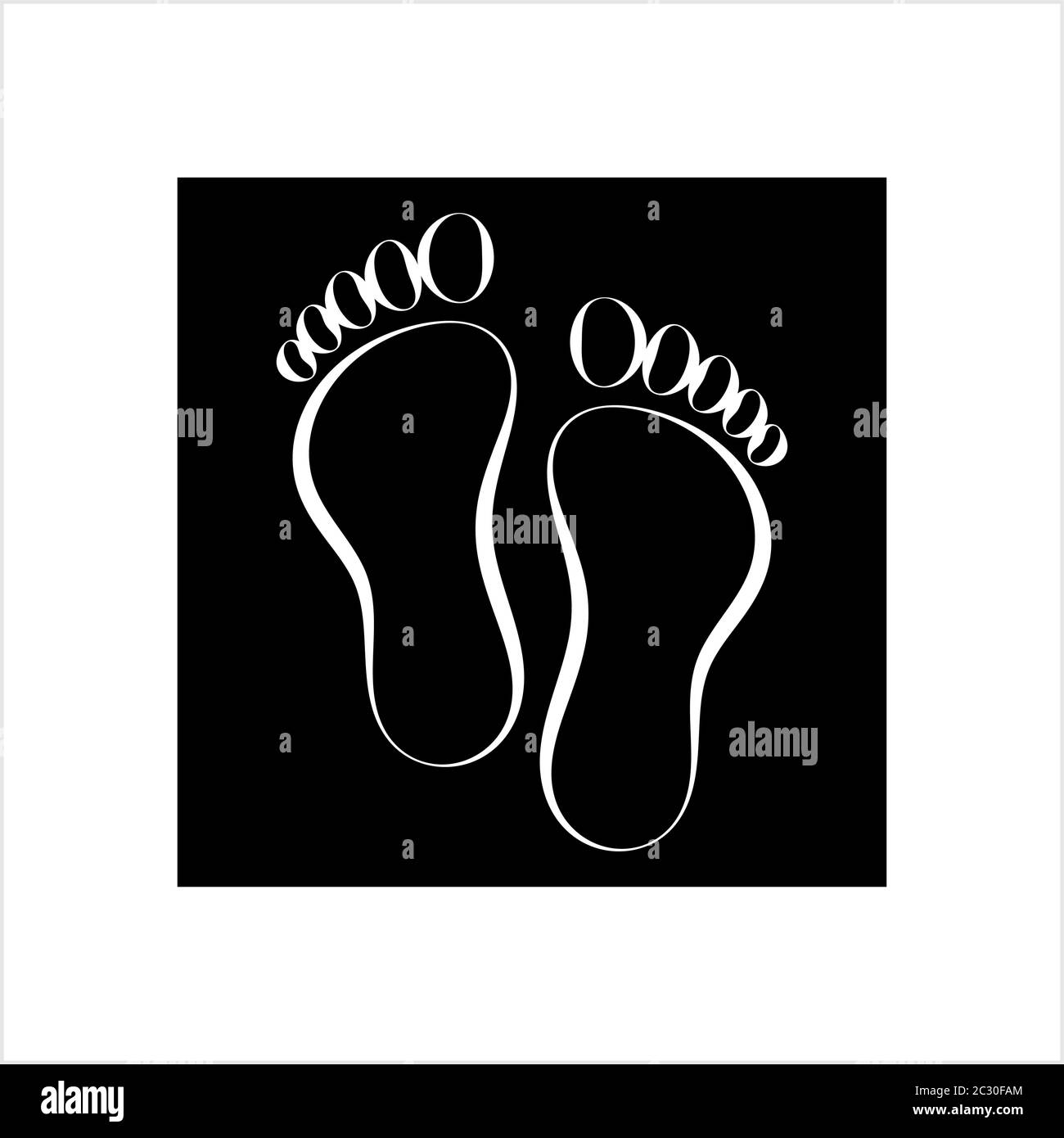Human Footprint Icon, Foot Imprint Vector Art Illustration Stock Vector ...