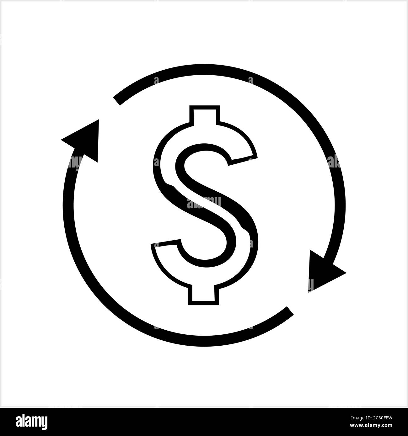 Money Change Icon, Currency Change Icon Vector Art Illustration Stock ...