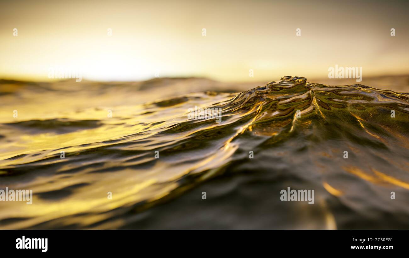 golden sunset ocean wave background Stock Photo - Alamy