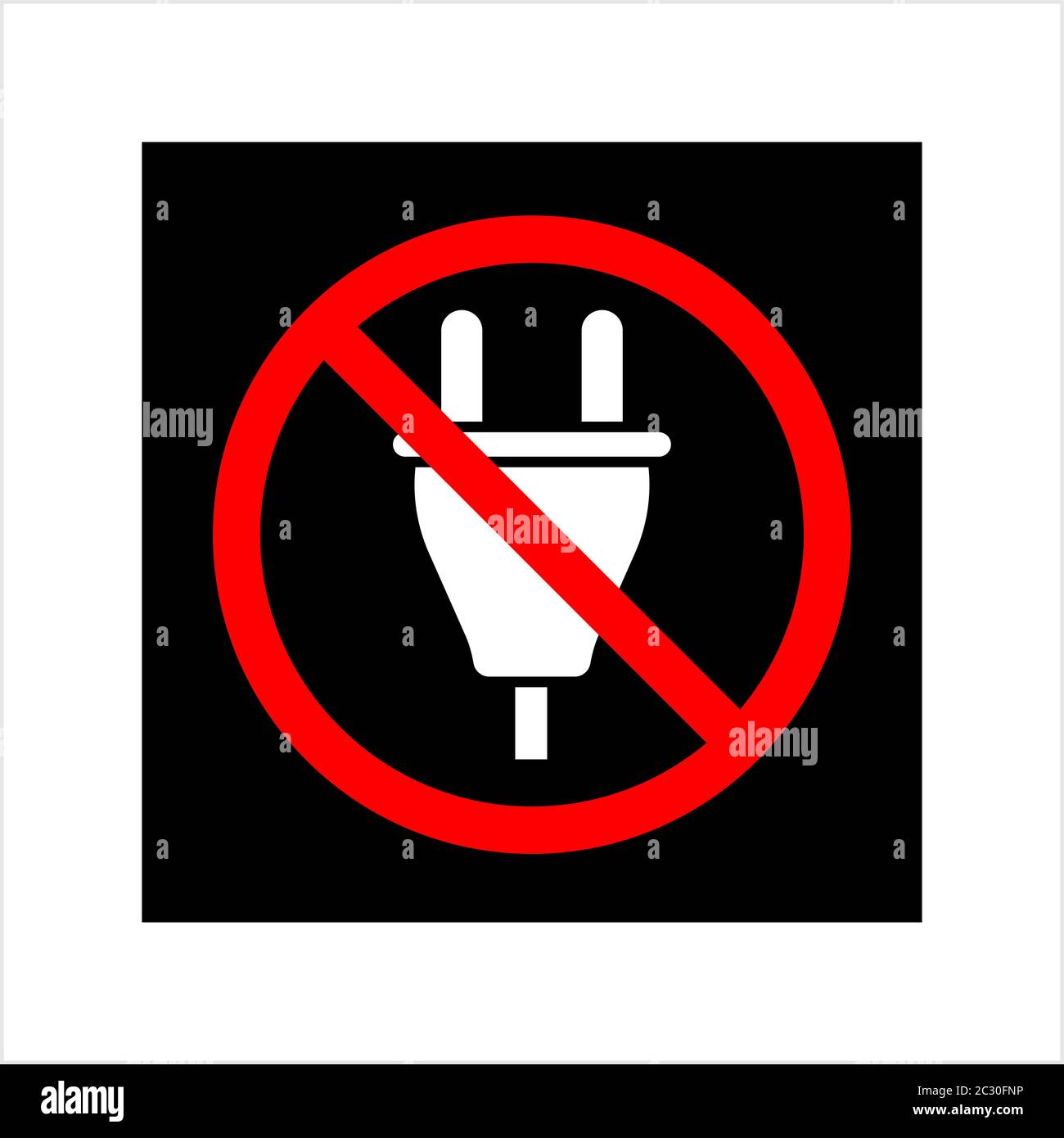 Power Plug Not Allowed Icon Vector Art Illustration Stock Vector Image ...