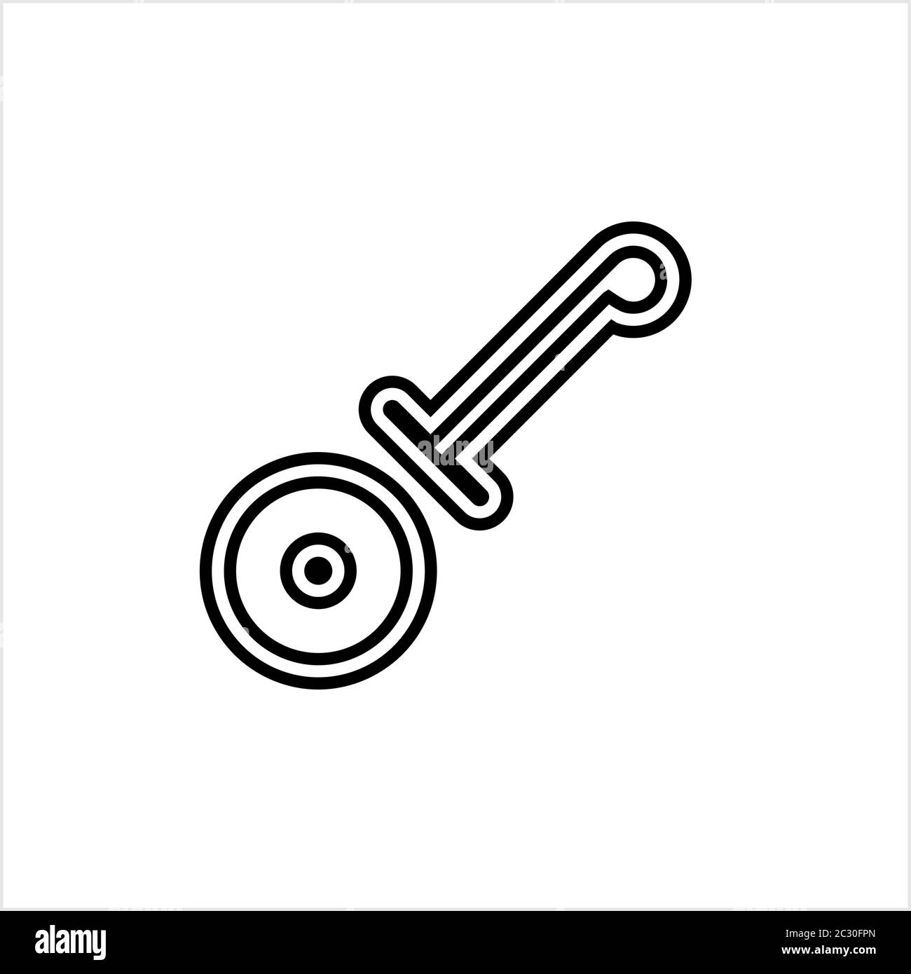Pizza Cutter Icon, Pizza Slice Cutter Vector Art Illustration Stock ...
