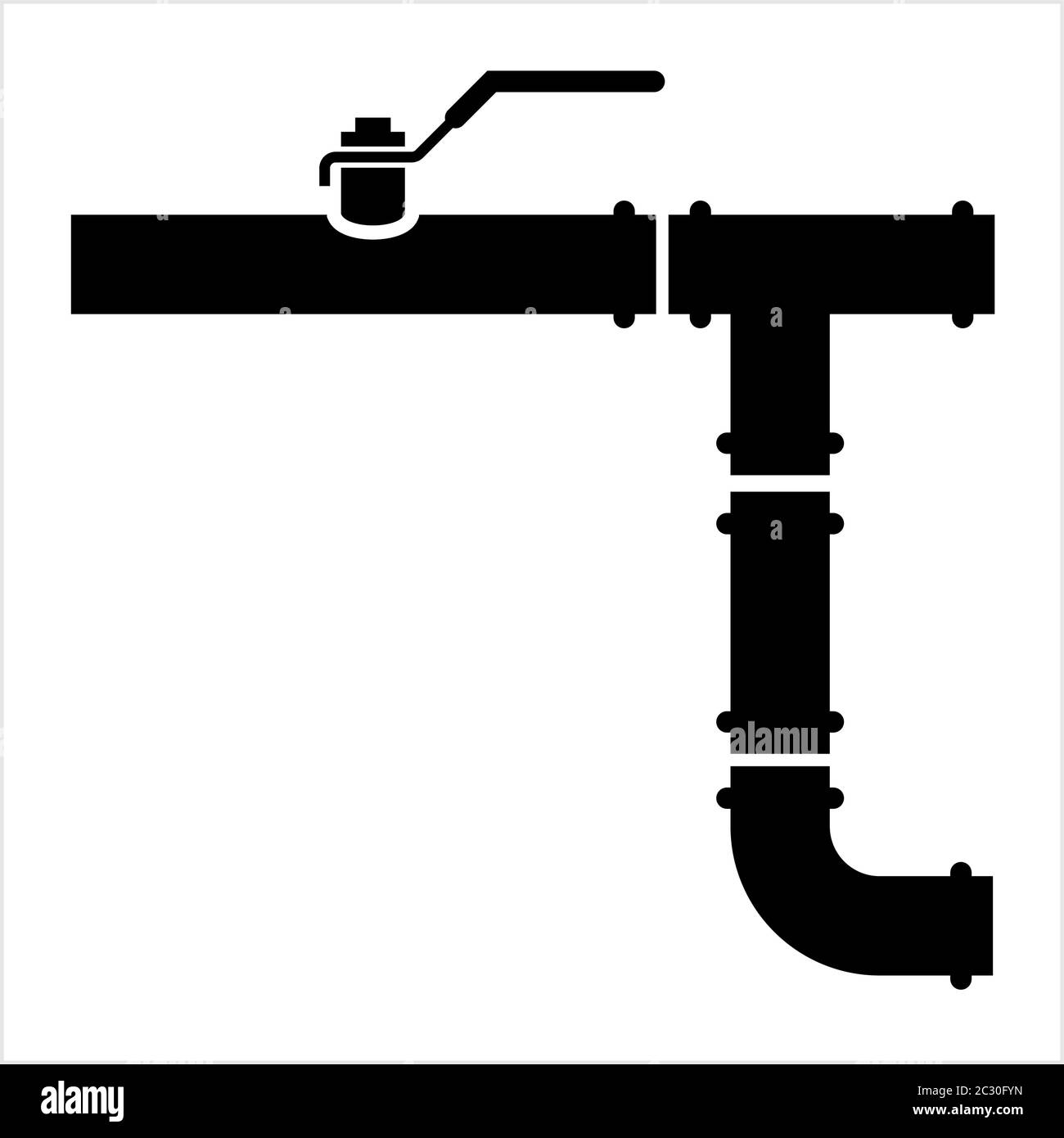 Pipe Icon, Pipe Fitting Icon Vector Art Illustration Stock Vector Image ...