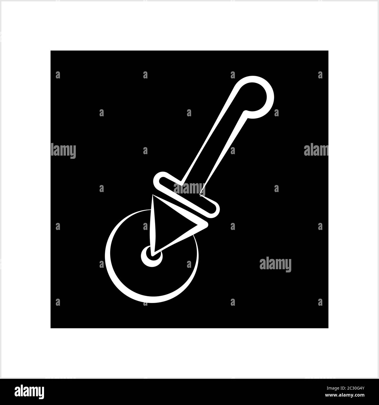 Pizza Cutter Icon, Pizza Slice Cutter Vector Art Illustration Stock ...