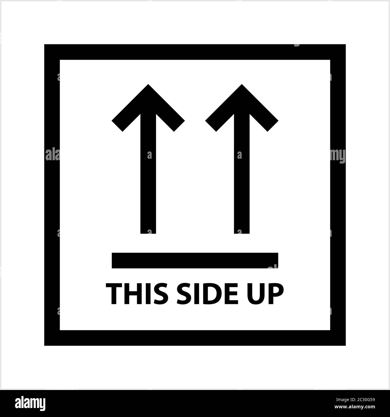 Keep Up, Up Arrow, Package Handling Label Icon Vector Art Illustration ...