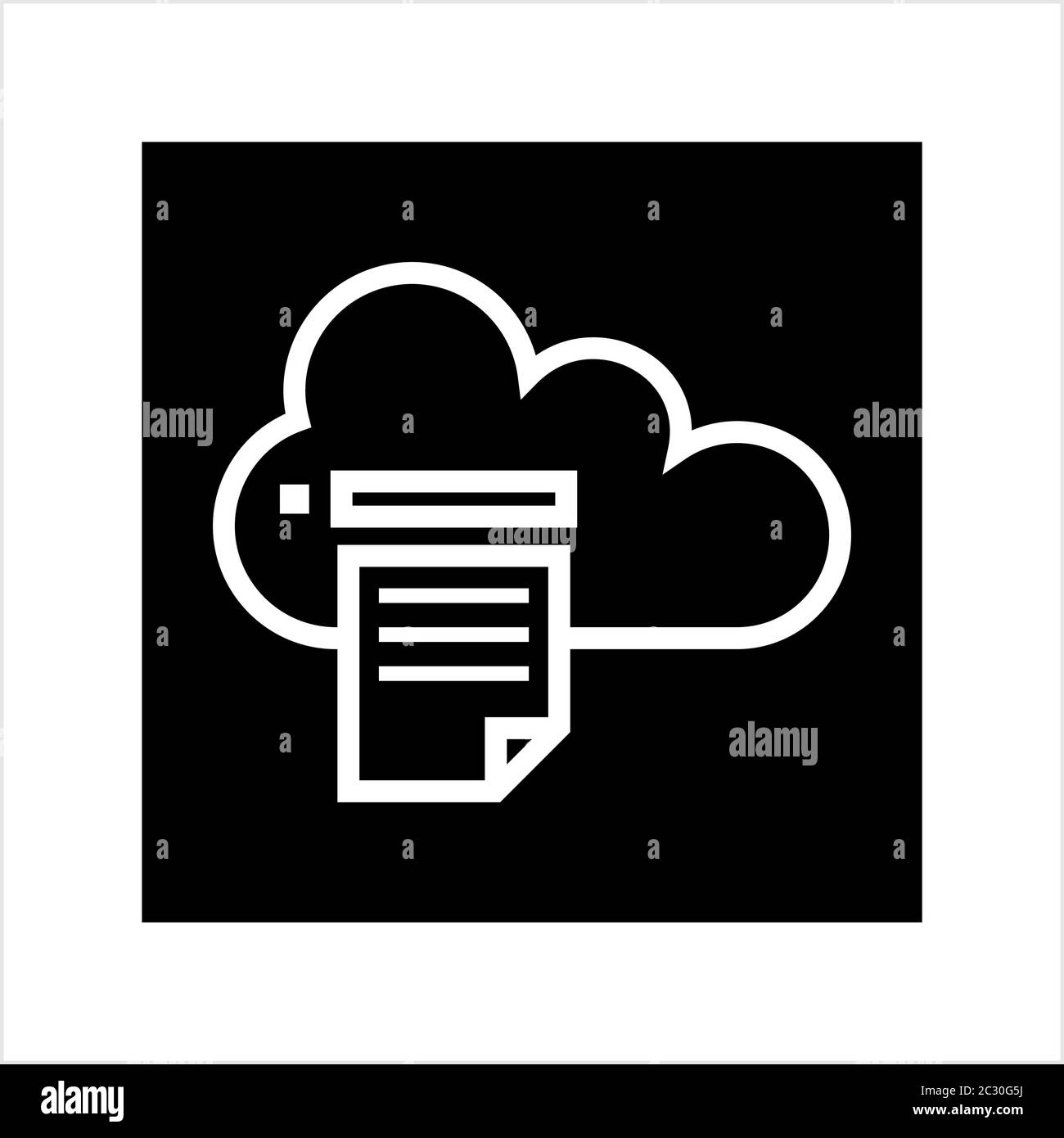 Cloud Print Icon, Cloud Printing Icon Vector Art Illustration Stock ...
