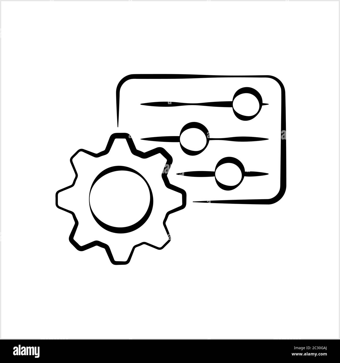 Setting Icon, Gear, User Preference Setting Vector Art Illustration ...