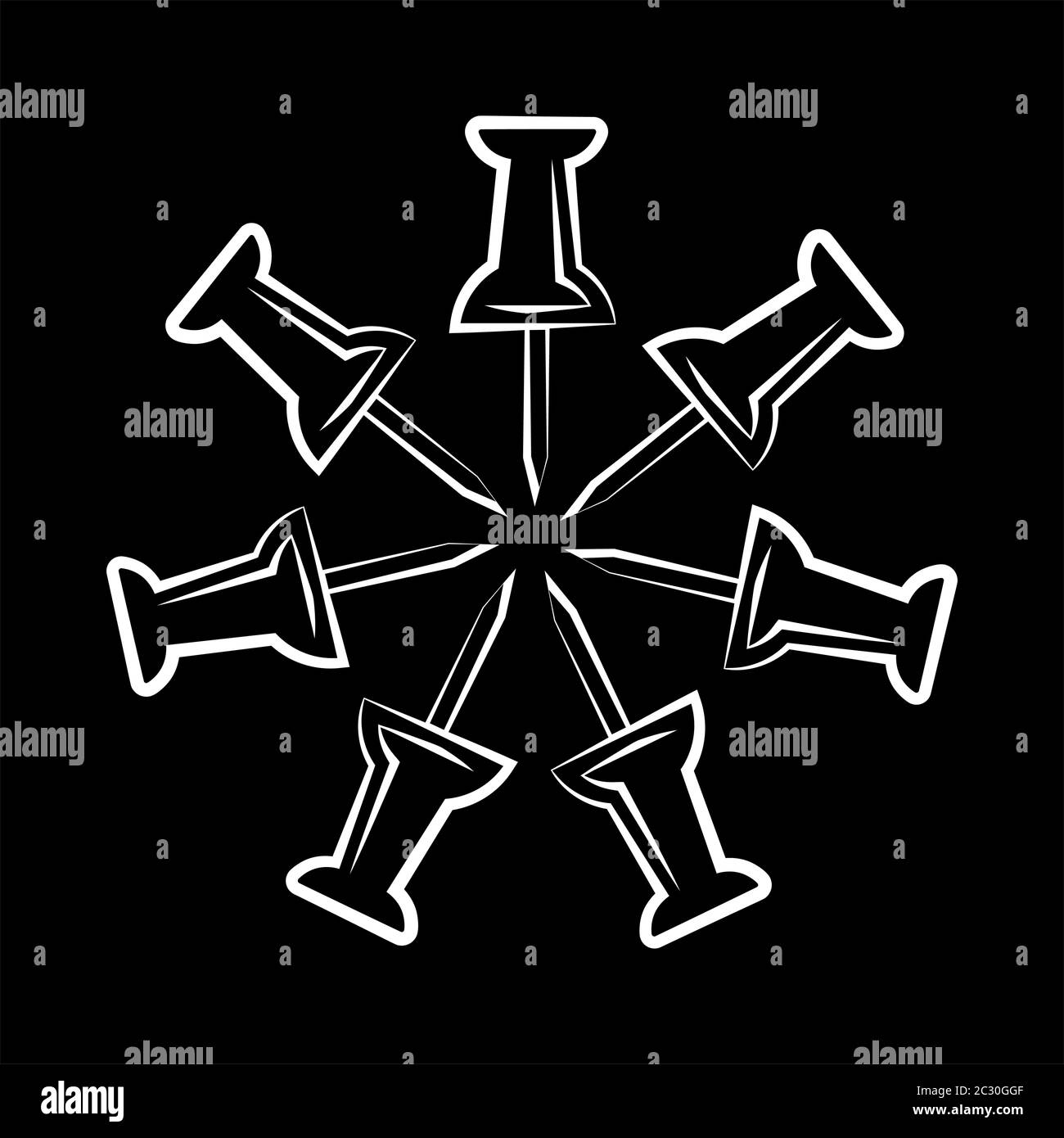 Drawing Pin Icon, Push Pin Vector Art Illustration Stock Vector Image ...