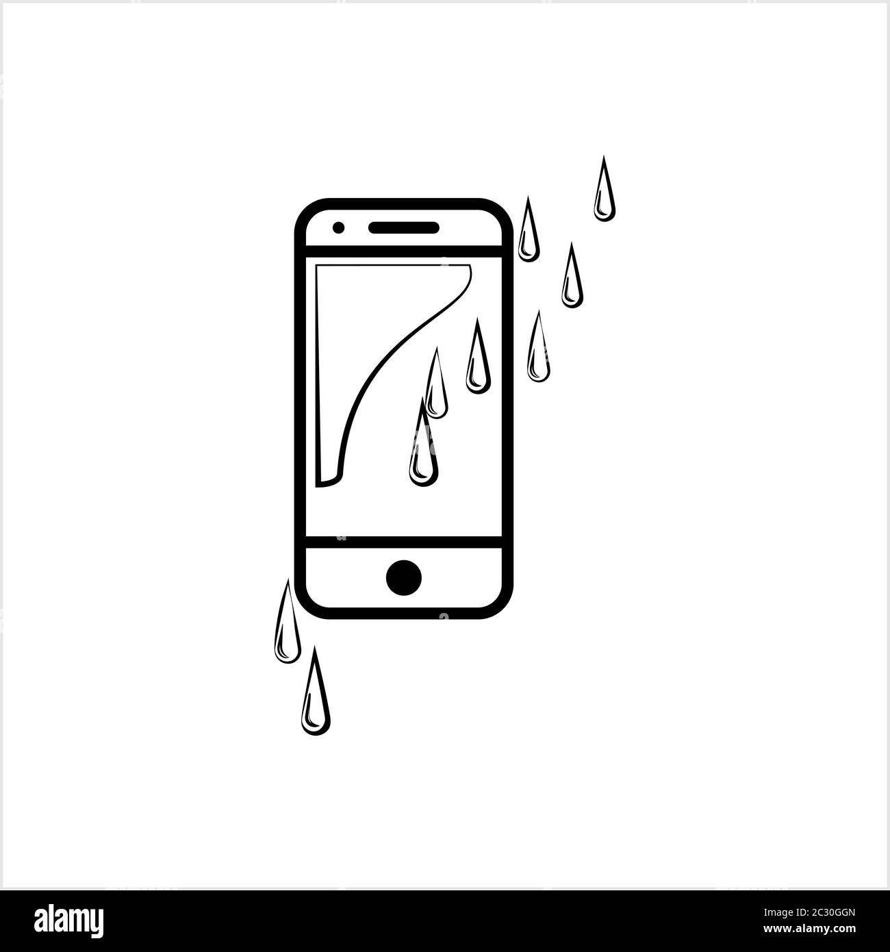 Water On Smart Phone Icon Vector Art Illustration Stock Vector Image ...