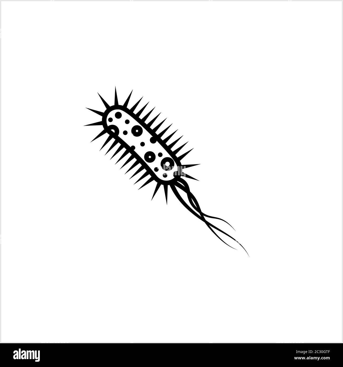 Bacteria Icon, Bacteria Vector Art Illustration Stock Vector Image ...