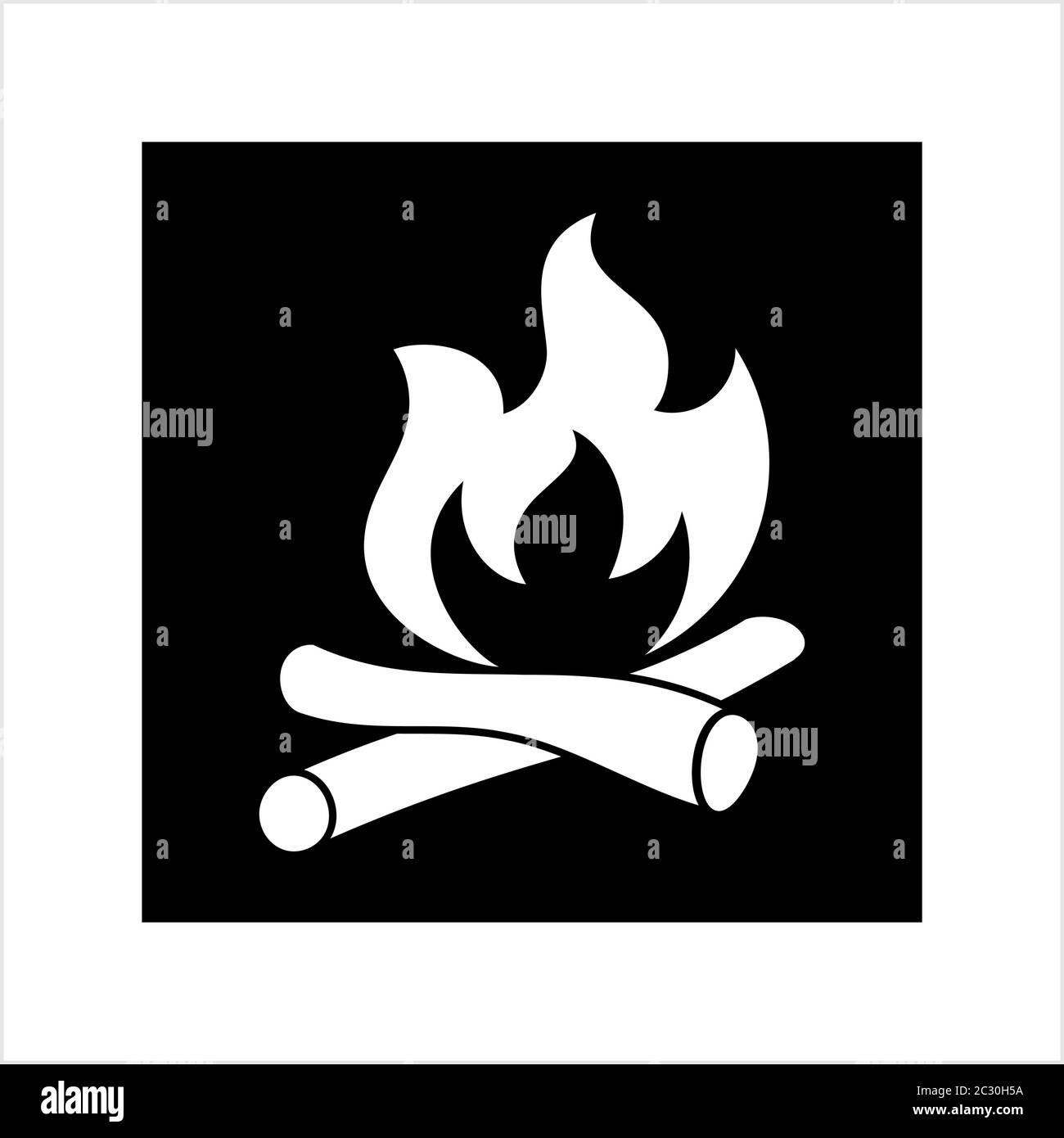 Campfire Icon, Camp Fire Vector Art Illustration Stock Vector Image ...