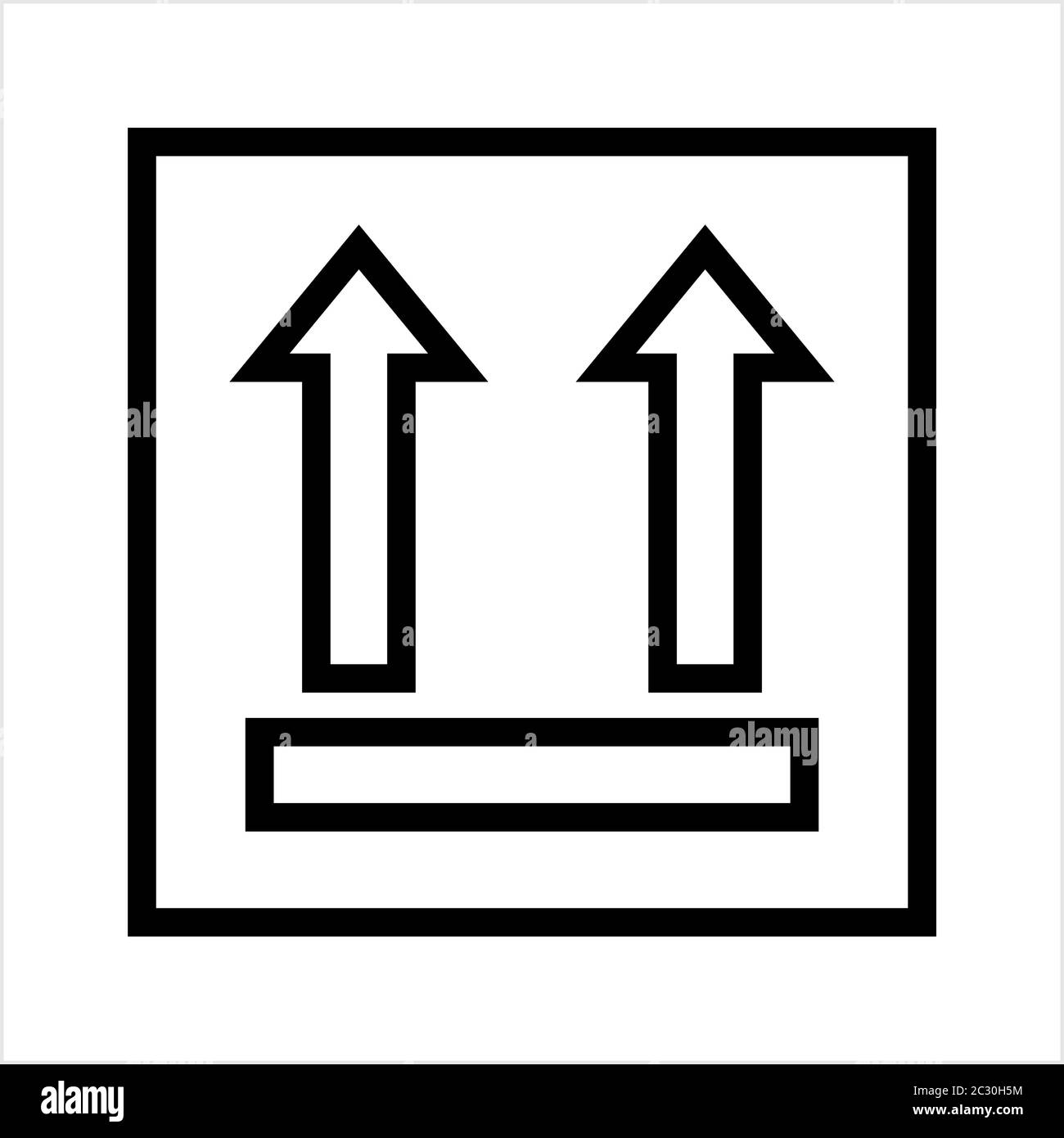 Keep Up, Up Arrow, Package Handling Label Icon Vector Art Illustration ...