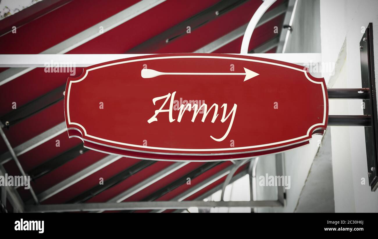 Street Sign to Army Stock Photo - Alamy