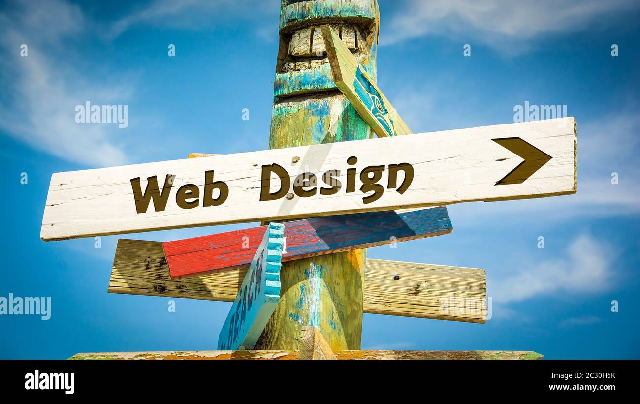 Street Sign to Web Design Stock Photo - Alamy