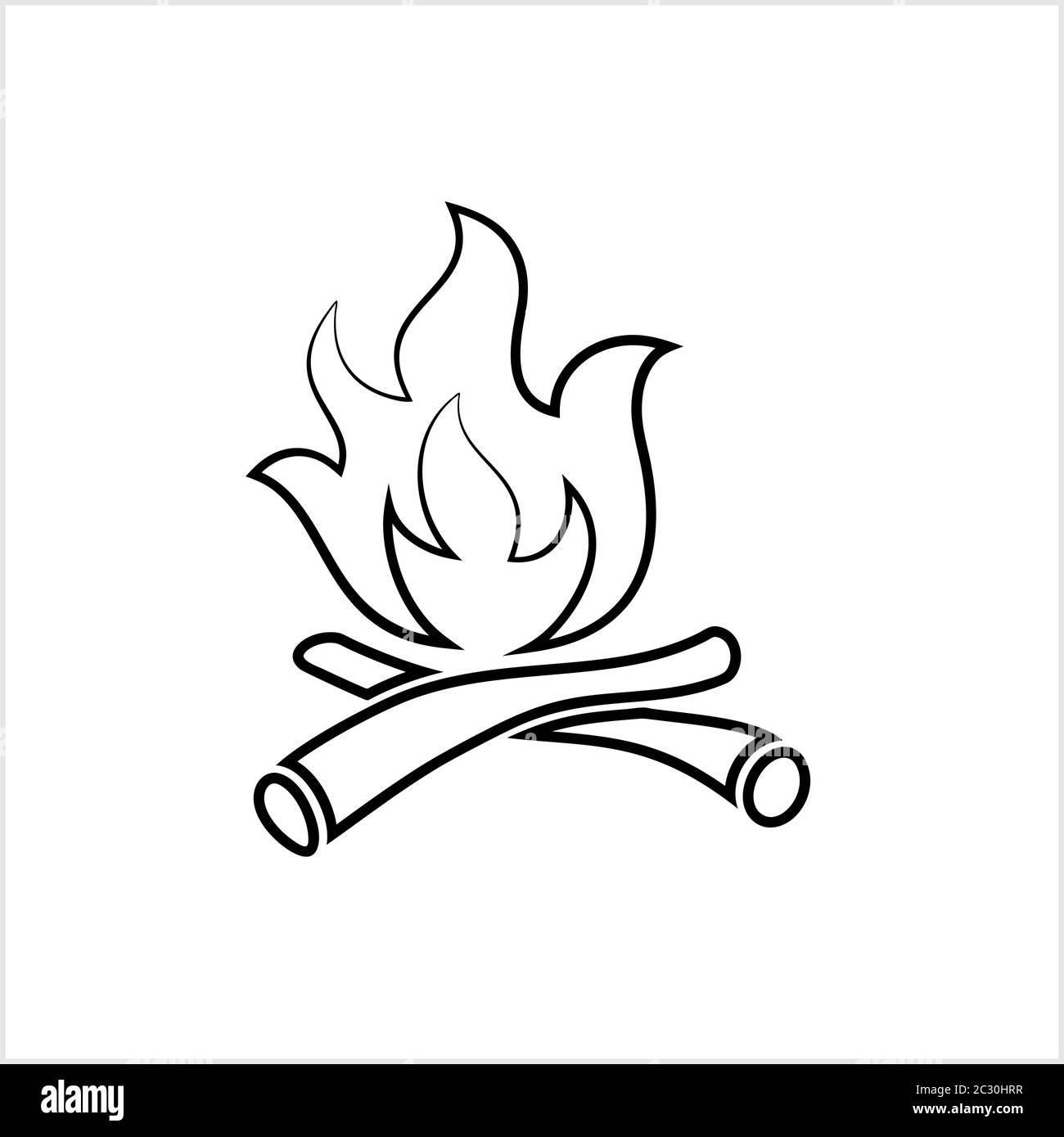 Campfire Icon, Camp Fire Vector Art Illustration Stock Vector Image ...