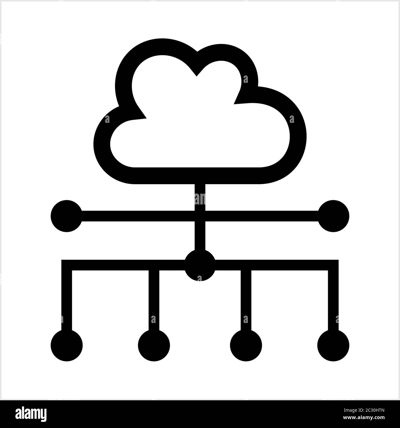 Cloud Network, Cloud Computing Concept, Vector Art Illustration Stock ...