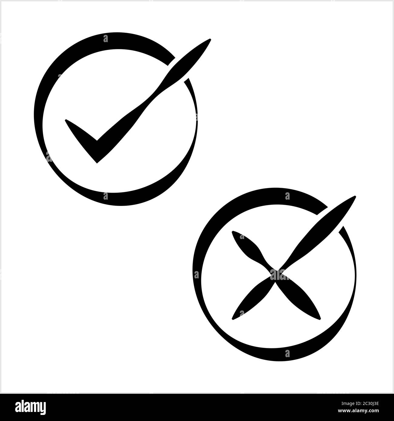 Tick Cross Mark Icon Vector Art Illustration Stock Vector Image & Art ...